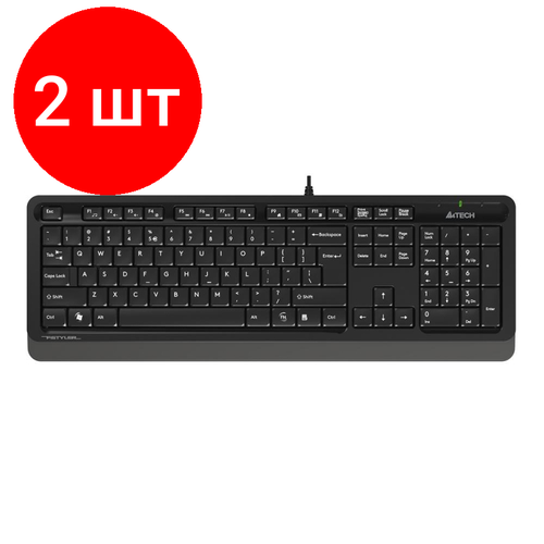 Комплект 2 штук, Клавиатура A4Tech Fstyler FK10 черный/серый USB (1147518)