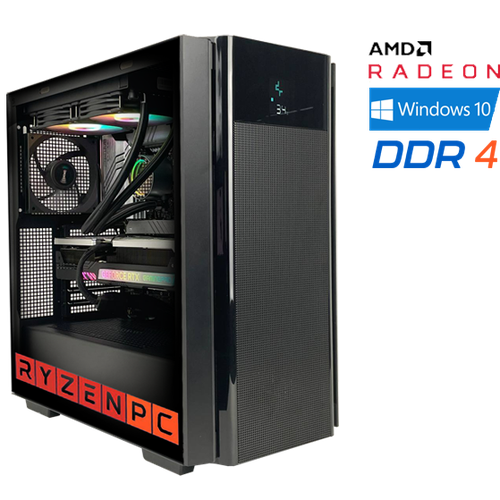 Настольный компьютер RyzenPC GAME 83502705 (AMD Ryzen 5 5600X 3.7 ГГц, AMD B550, 64 DDR4, SSD: 500 Гб, HDD: 1000 Гб, AMD Radeon RX 6700 XT 12 Гб, WI-FI, Без привода, 650 Вт, Deepcool CH510 Mesh Digital, Windows 10 Home)