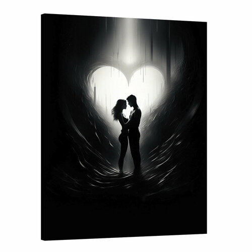 Интерьерная картина 50х70 "Встреча двух сердец"