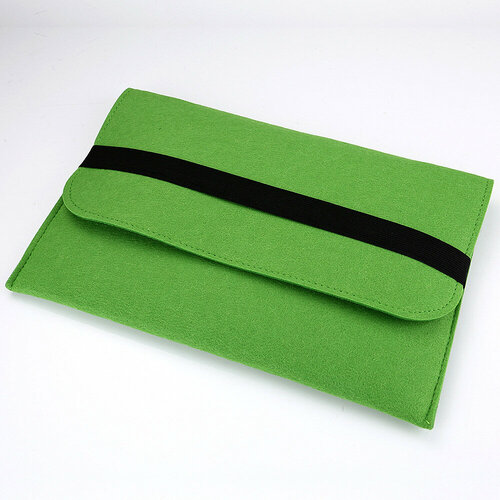 Чехол-конверт войлочный для ноутбука 13-14 дюймов, размер 36-24-2 см, зеленый