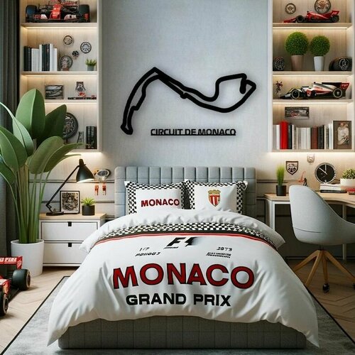 Декоративное металлическое панно, Формула-1, Гран-при Монако (черный цвет)