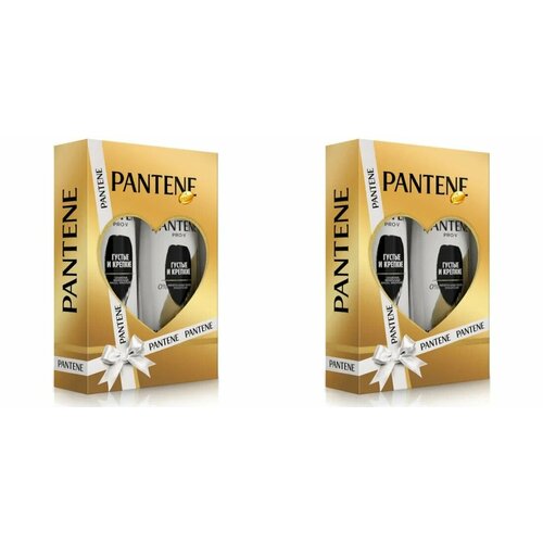 Подарочный набор Pantene, Густые и Крепкие, Шампунь и Бальзам для волос, 2 упаковки