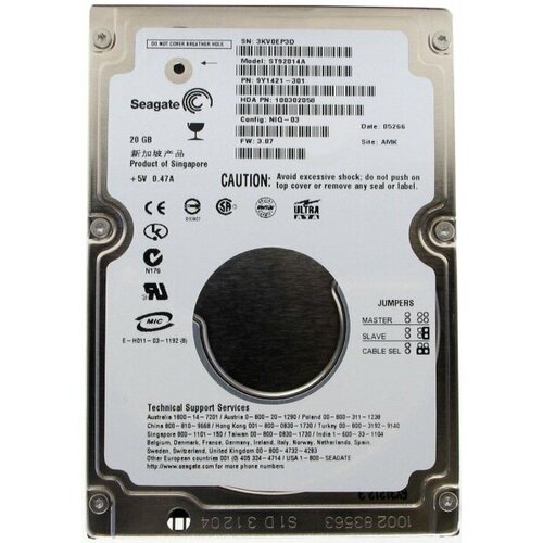 Жесткий Диск Seagate 9Y1421 20Gb 4200 IDE 2,5" HDD