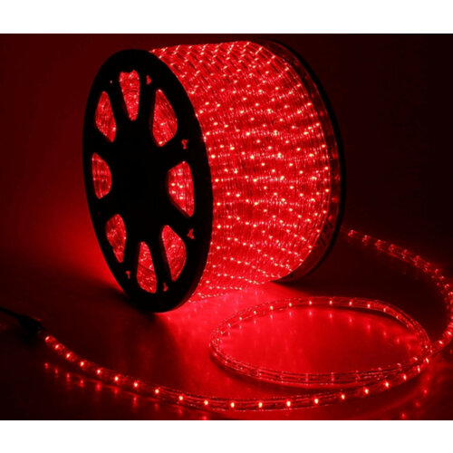 Светодиодный дюралайт, 13 мм, IP65, 36 LED/м, 220 В, 2W, постоянное свечение, Красный , длина 38 метров