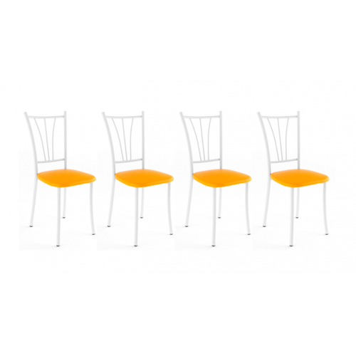 Комплект стульев "Моцарт-04" - Жёлтый (велюр) / Белый муар