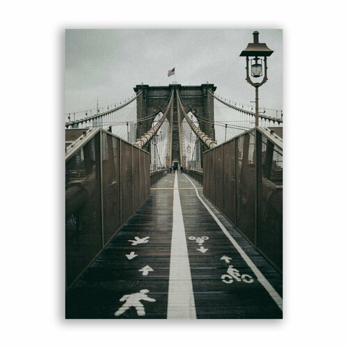 Постер, плакат на бумаге / Бруклинский мост / Размер 30 x 40 см