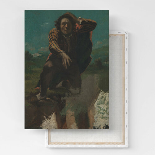 Картина на холсте, репродукция / Gustave Courbet / Гюстав Курбе - На краю обрыва / Размер 30 x 40 см