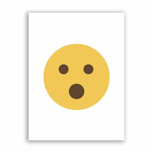 Постер, плакат на бумаге / Emoji / Эмодзи с открытым ртом / Размер 80 x 106 см