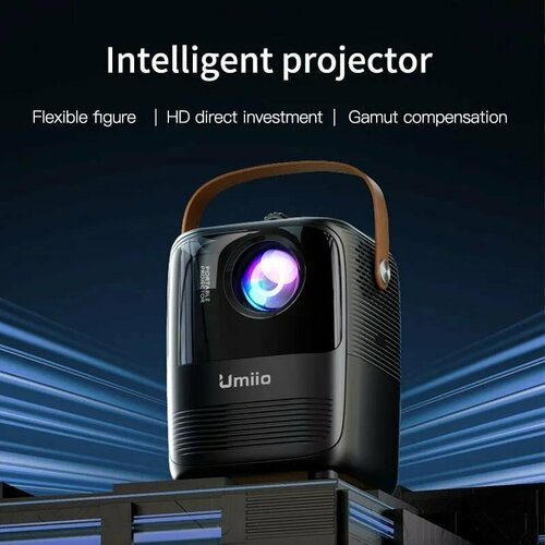 Портативный проектор Umiio A008 , Wi-Fi, Android, TV и с пультом дистанционного управления, черный