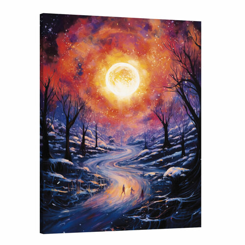 Интерьерная картина 50х70 "Имболк: зимний фейерверк иллюзий"