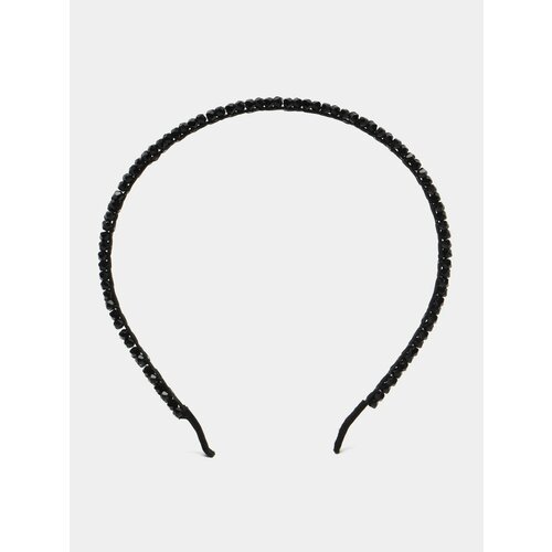 Ободок для волос с бусинами со стразами Бусины Стразы Женский ободок подарок , Цвет: Черный