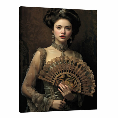 Интерьерная картина 50х70 "Женщина с веером"