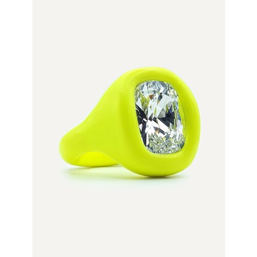 Кольцо Otevgeni, кристаллы Swarovski, размер 18.5, желтый, зеленый