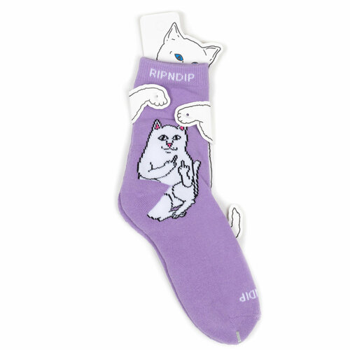 Носки RIPNDIP Носки с котом Лордом Нермалом Ripndip Socks, размер Универсальный, фиолетовый