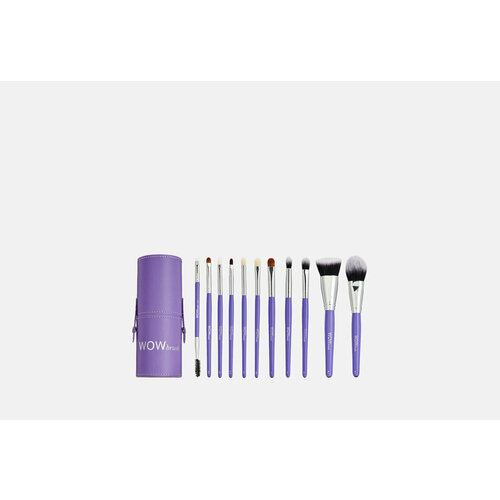 Набор из 11 кистей для макияжа в тубусе WOW brush, purple 1шт
