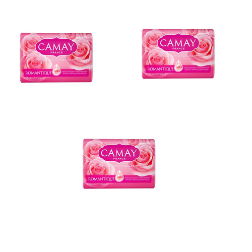 Твердое мыло Camay "Romantique" с ароматом алых роз, 80 г 3 шт