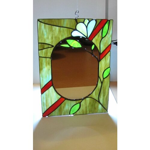 Зеркало настенное интерьерное "Подснежник" в витражной технике Тиффани