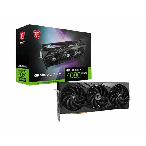 MSI Видеокарта GeForce RTX 4080 SUPER 16 ГБ (RTX 4080 SUPER 16G GAMING X SLIM)