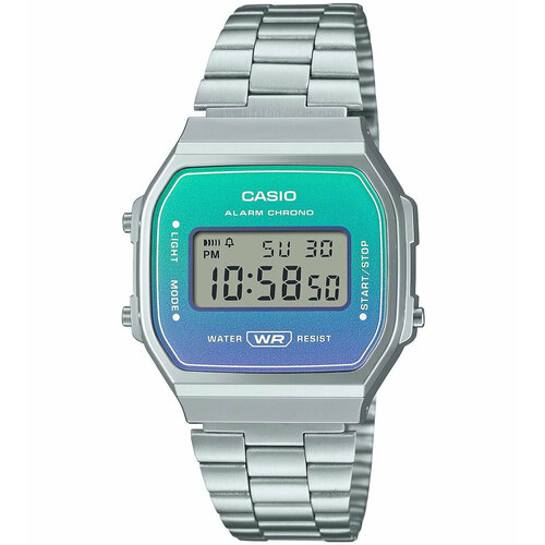 Наручные часы CASIO A168WERB-2A, серебряный, бирюзовый