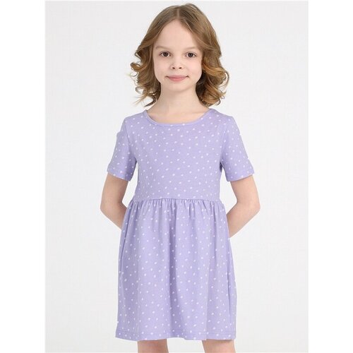 Платье Апрель, размер 50-92, белый, фиолетовый