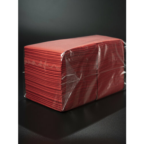 Салфетки бумажные 3 пачки по 400 штук ZELPAPER 24х24 красные, однослойные, 100% целлюлоза