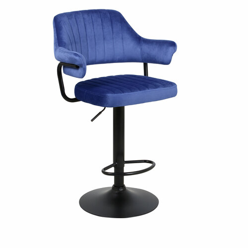 Стул барный ecoline Кантри WX-2917 цвет сиденья синий, цвет основания черный