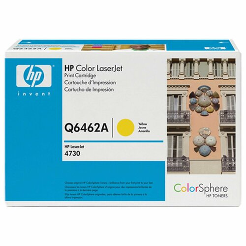 Картридж лазерный HP Q6462A, ColorLaserJet CM4730, желтый, оригинальный, ресурс 12000 страниц