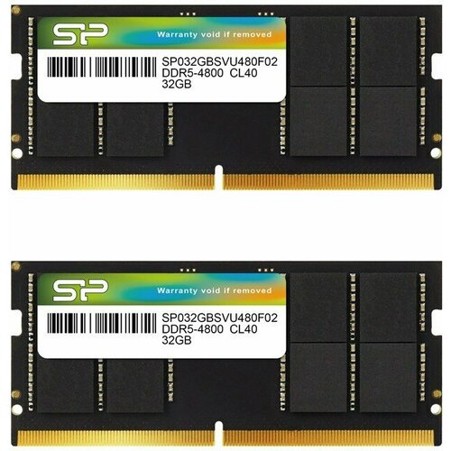 Оперативная память 64Gb DDR5 4800MHz Silicon Power SO-DIMM (2x32Gb KIT) (SP064GBSVU480F22)