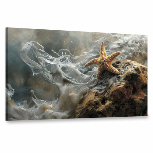 Интерьерная картина 100х60 "Морская звезда в ритме морской пены"