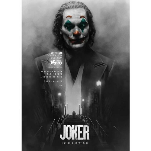 Плакат, постер Джокер. Joker, 2019 на холсте, размер 30х42см