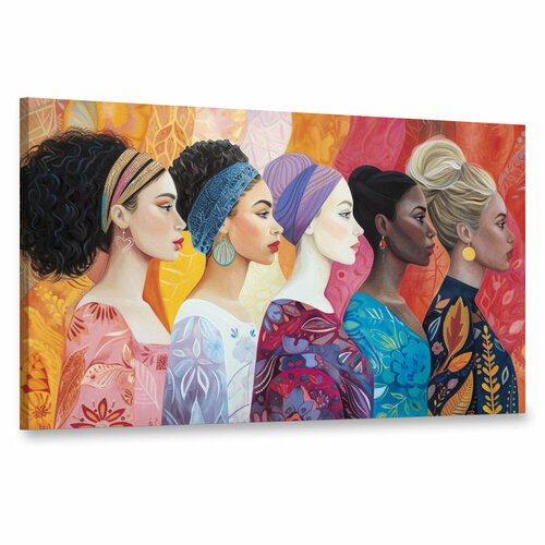 Интерьерная картина 100х60 "Международный женский день: красота в искусстве"