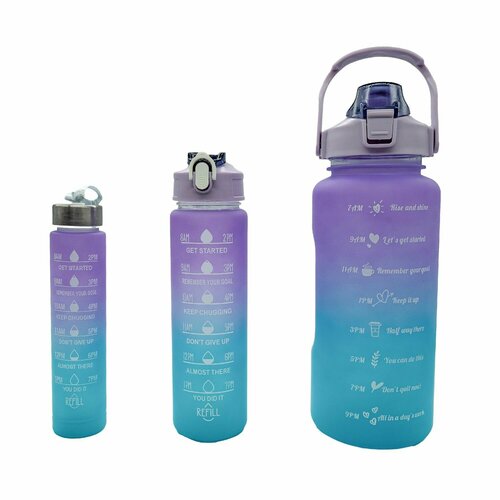 Набор из 3-х спортивных бутылок WB03-MATR violet/green