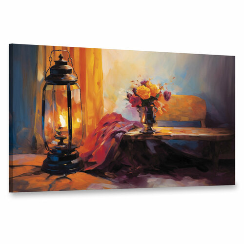Интерьерная картина 100х60 "Керосиновая лампа"