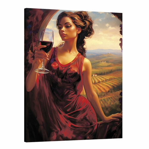 Интерьерная картина 50х70 "Винная чаровница"