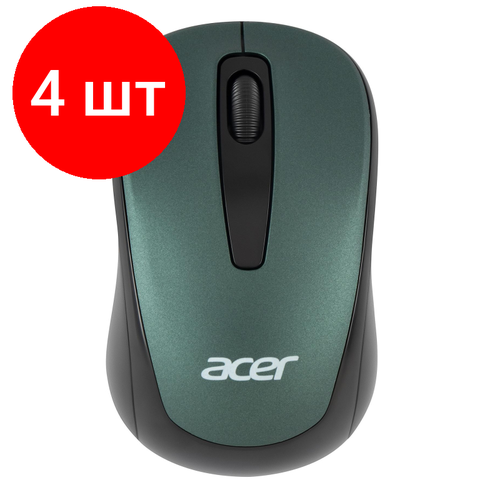 Комплект 4 штук, Мышь компьютерная Acer OMR135 зеленый (1000dpi) WLS USB (ZL. MCEEE.01I)