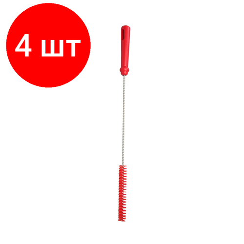 Комплект 4 штук, Ершик FBK с нерж стержнем пласт ручка 500x150мм D20мм красный 10752-3