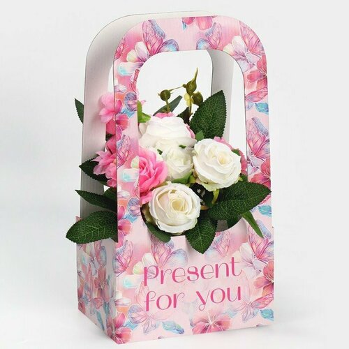Коробка-переноска для цветов «Для тебя», 17 × 12 × 32 см (комплект из 9 шт)