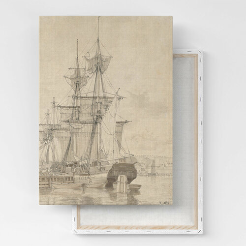 Картина на холсте, репродукция / Кристоффер Эккерсберг - Sailing Vessels at Wilders / Размер 30 x 40 см