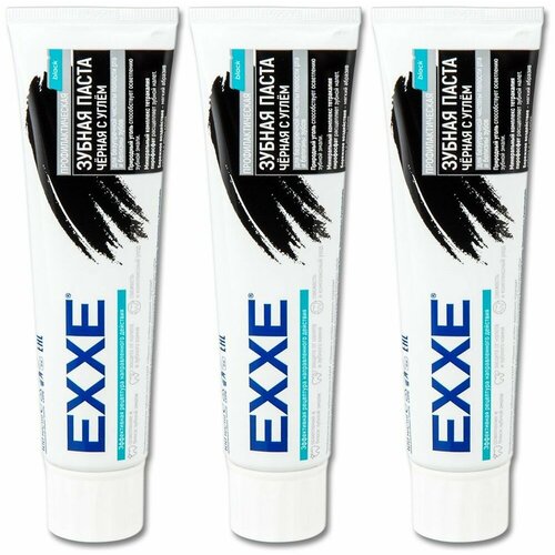 EXXE Зубная паста Черная с углем, 100 мл, 3 шт