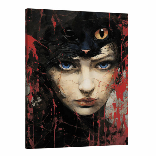 Интерьерная картина 50х70 "Ведьма с темными глазами"