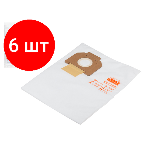 Комплект 6 штук, Мешок для пылесоса WORTEX VC 3016-1 WS, BOSCH GAS 35, MAKITA VC3012, VC4210 сменный GEPARD (KARCHER NT 35/1. Синтетический.) (GP90032-111)