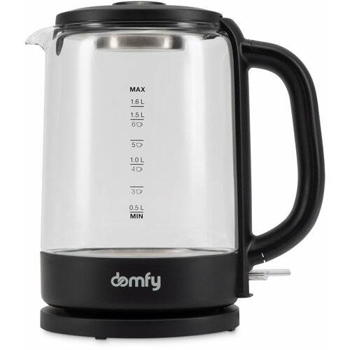 Чайник электрический Domfy DSB-EK304 1.7л. 2200Вт черный (корпус: стекло)