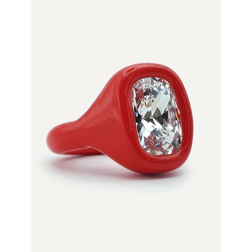 Кольцо Otevgeni, кристаллы Swarovski, размер 20, красный, белый