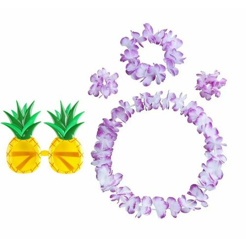Гавайский набор: Гавайское ожерелье и очки Ананас