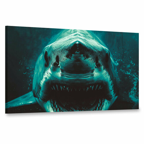 Интерьерная картина 100х60 "Акула: величие и угроза"