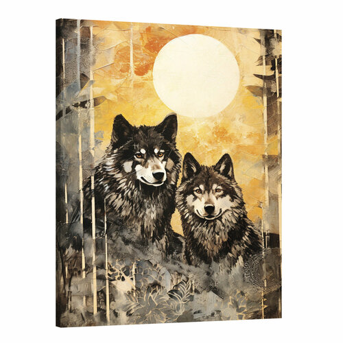 Интерьерная картина 50х70 "Волчьи сердца"