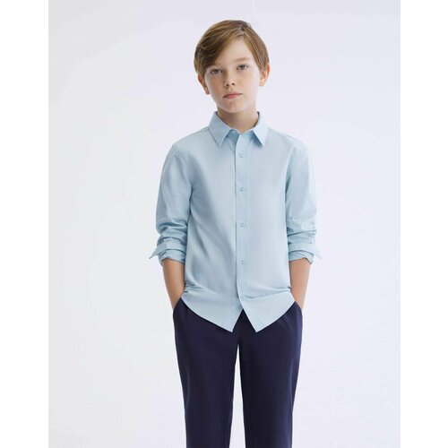 Школьная рубашка Gloria Jeans, размер 13-14л/164 (41), голубой