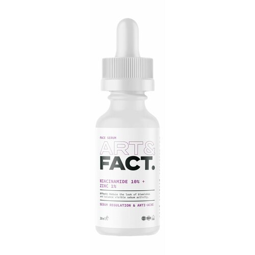 Сыворотка для лица с цинком 1% и ниацинамидом 10% / Art&Fact. Sebum Regulation and Anti-Acne Face Serum