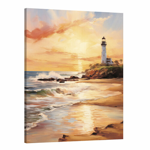 Интерьерная картина 50х70 "Море и маяк"
