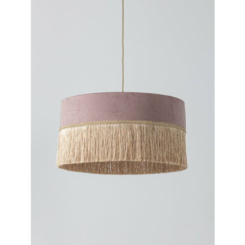 Абажур бархатный с бахромой для потолочного светильника от ABA Design Studio, 40 см, розовый